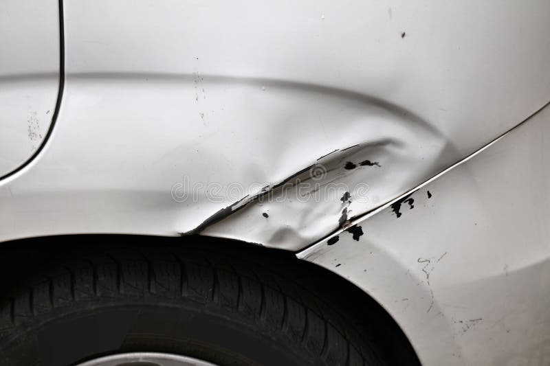 Damaged white car stock photo. Image of scratches, italy - 293037470