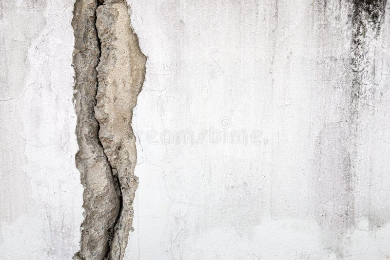 Damaged White Wall with Cracks, Texture Background Stock Image - Image ...