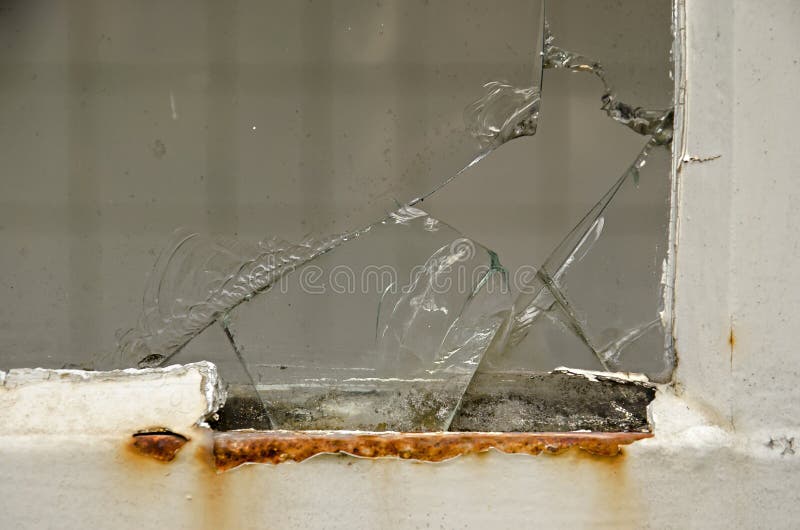 Damaged window frame stock photo. Image of crack, transparent - 260195130