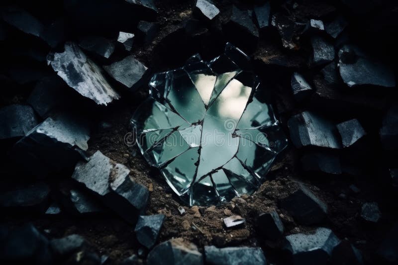 Damaged Window Pane with Circular Hole, Broken Glass Structure in Need ...