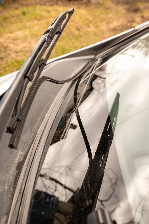 Damaged Windshield Wiper Blade Needs Replacement Stock Photo - Image of ...