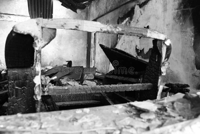 Burned out home stock photo. Image of flames, burned, destruction - 1679832