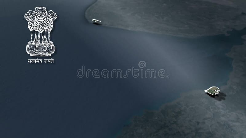 Daman and Diu - Physical Map of the Globe Animation Map Stock Video ...