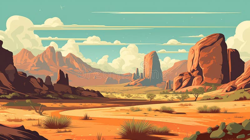Damaraland Namibia on a Sunny Day - Illustration Retro Style - Made ...