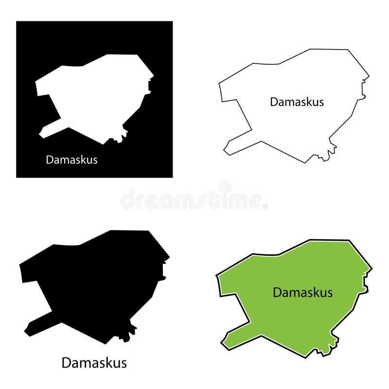 Damascus city map design stock vector. Illustration of template - 357114239