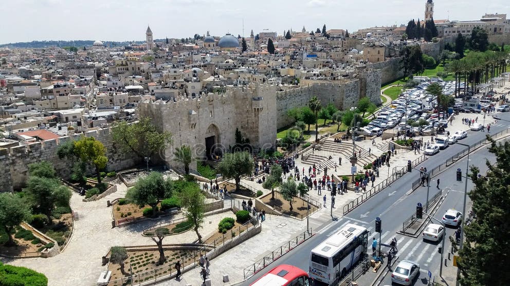 Damascus gate Jerusalem editorial image. Image of damascus - 90600760
