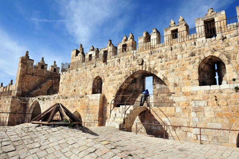 Damascus Nablus Gate in Jerusalem Stock Image - Image of monument, city ...