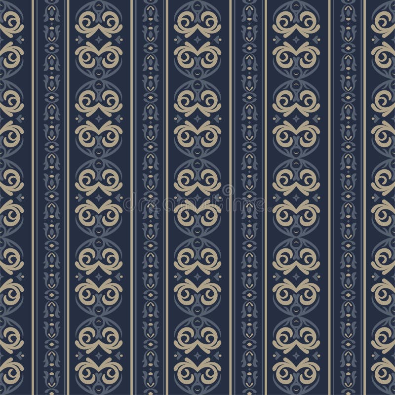 Damask Arabesque Pattern. Ornamental Vertical Background for Fabric ...