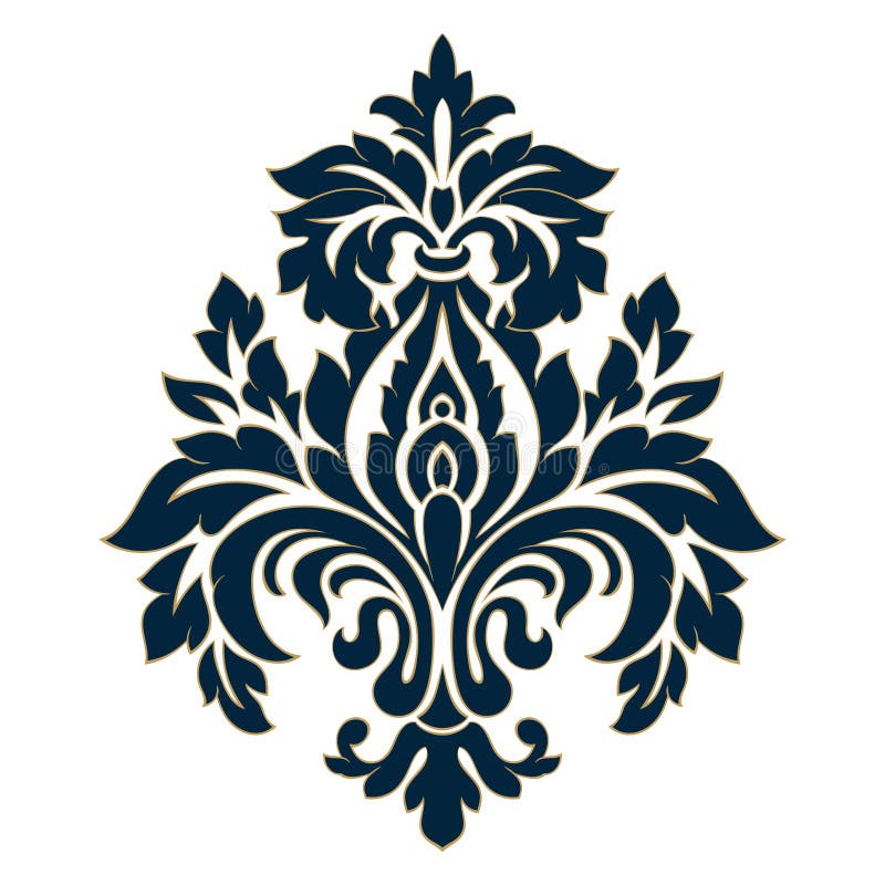 Damask Central Element Isolated. Vector Damask Illustration. Stock ...