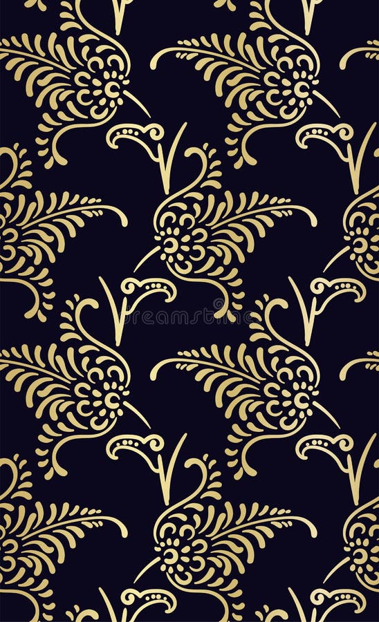 Damask Design Luxury Seamless Pattern Flowery Gold Stock Illustration ...