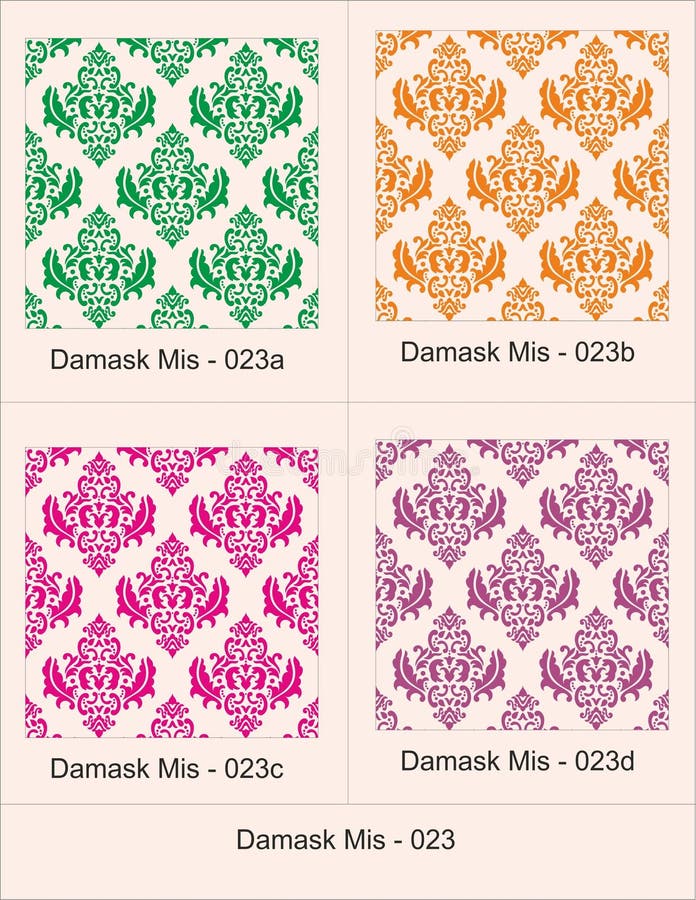 Damask Design Vector CDR stock vector. Illustration of wall - 273854390