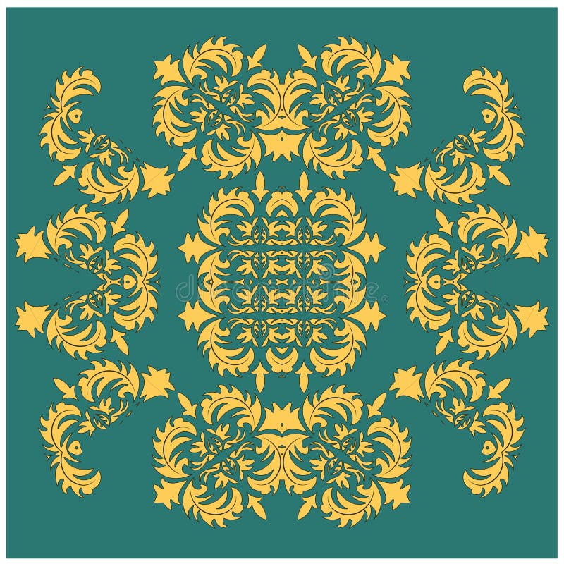 Damask Element in Classic Style on White Background. Royal Template ...