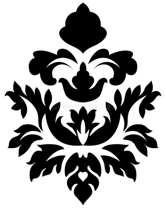 Damask Emblem stock vector. Illustration of foliage, retro - 58510252