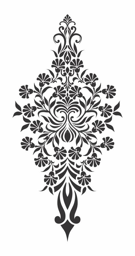 Damask Floral Scroll Design Background Stock Vector - Illustration of ...