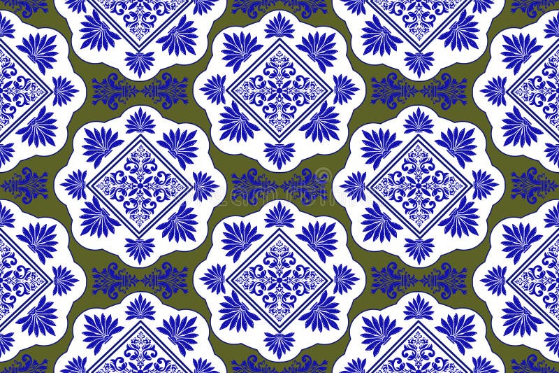 Damask Flower Seamless stock illustration. Illustration of ...