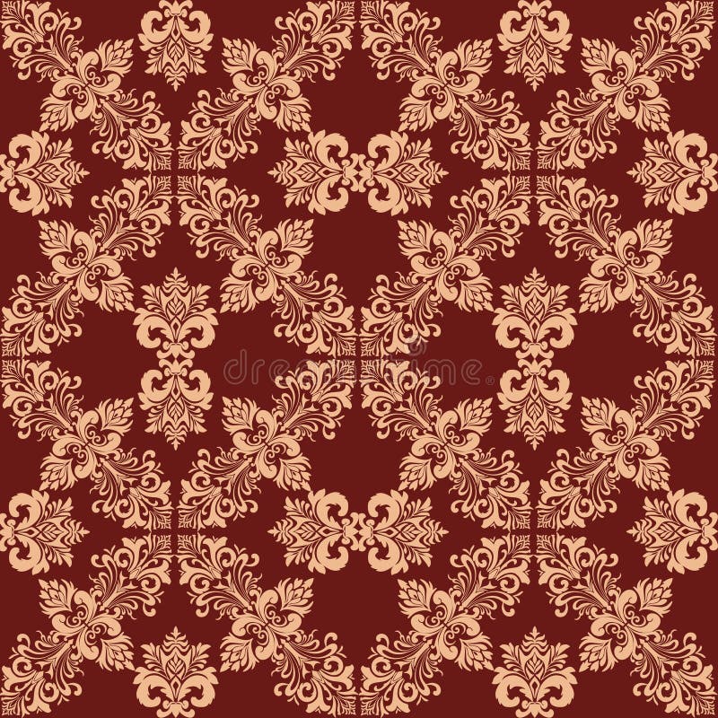 Damask Flower Seamless stock illustration. Illustration of linens ...