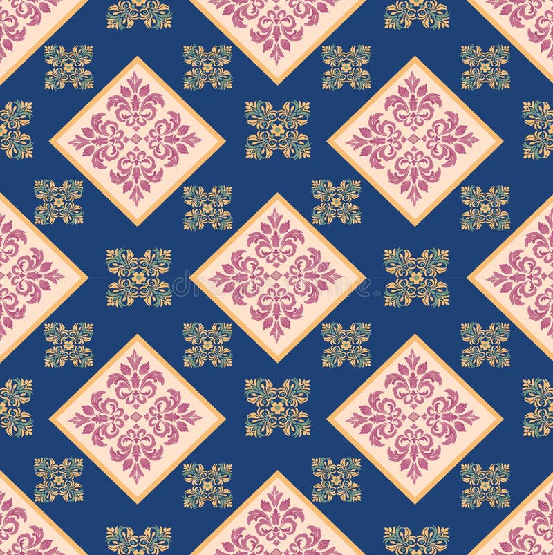 Damask Flower Seamless stock illustration. Illustration of motif ...