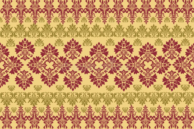 Damask Flower Seamless stock illustration. Illustration of loom - 366929997