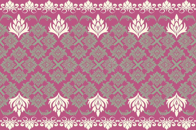 Damask Flower Seamless stock illustration. Illustration of heritage ...