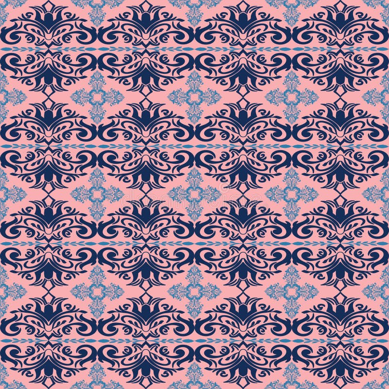 Damask Flower Seamless stock illustration. Illustration of pattern ...