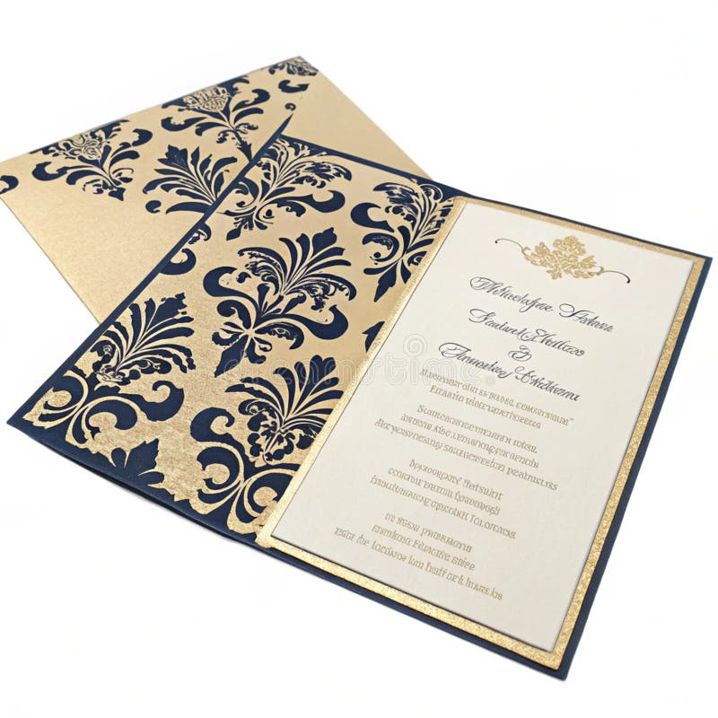 Damask Invitation Vintage Card Stock Vector - Illustration of ...