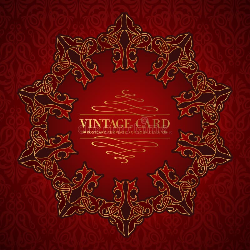 Damask medallion. stock vector. Illustration of decorative - 43861180