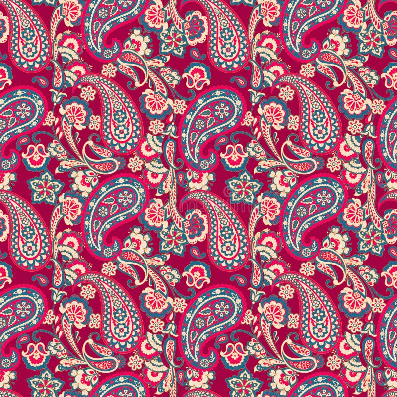 Paisley seamless pattern stock illustration. Illustration of antique ...