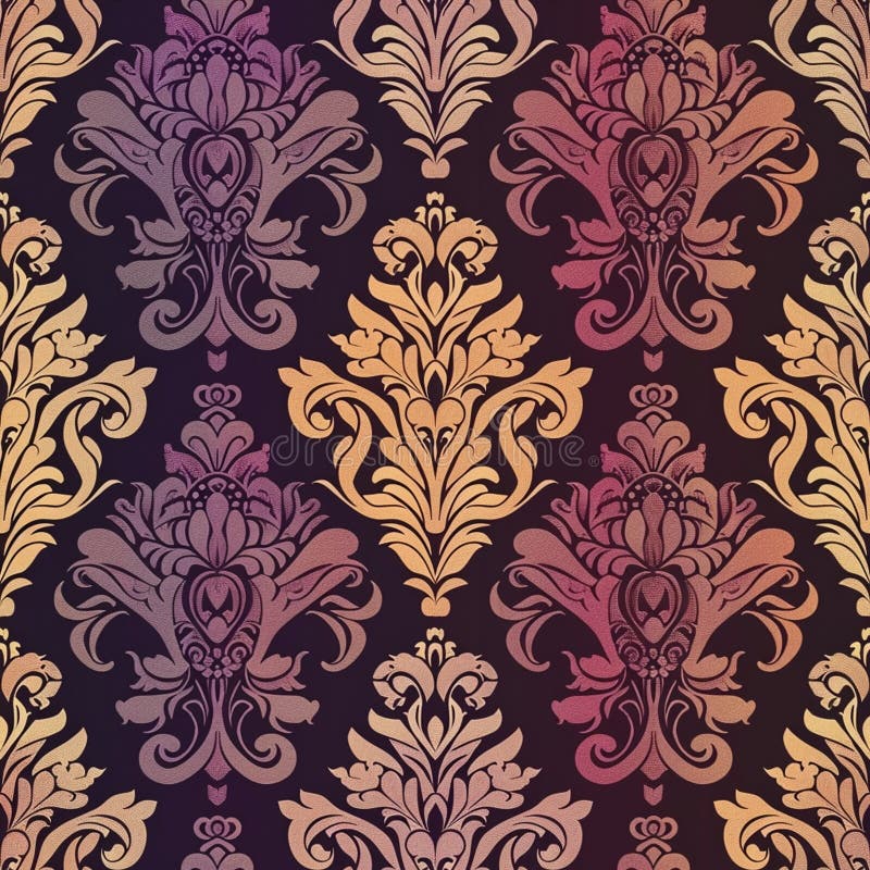 A Damask Patten on a White Background, Offering a Timeless and Elegant ...