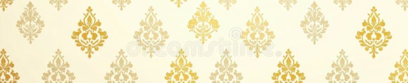 Damask Pattern with Gold and Cream Hues on a Cream Background, Ornate ...