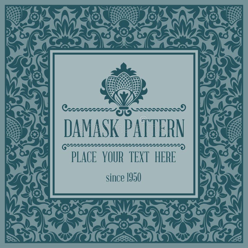 Modern Vintage Damask Pattern Stock Illustration - Illustration of ...