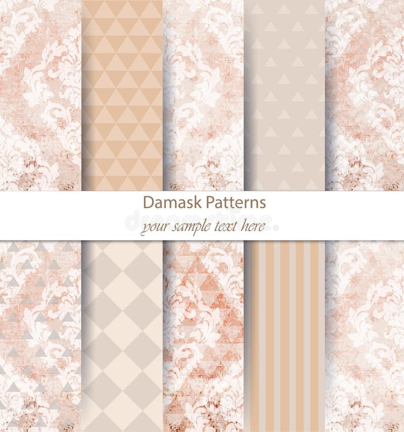 Two Damask Patterns stock vector. Illustration of colours - 17547421