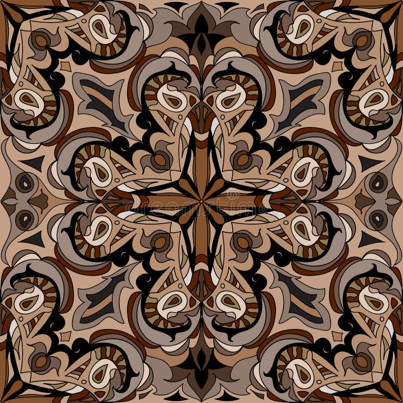 Damask Royal Seamless Pattern Stock Illustration - Illustration of ...