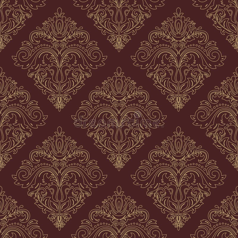 Damask Seamless Background stock illustration. Illustration of color ...