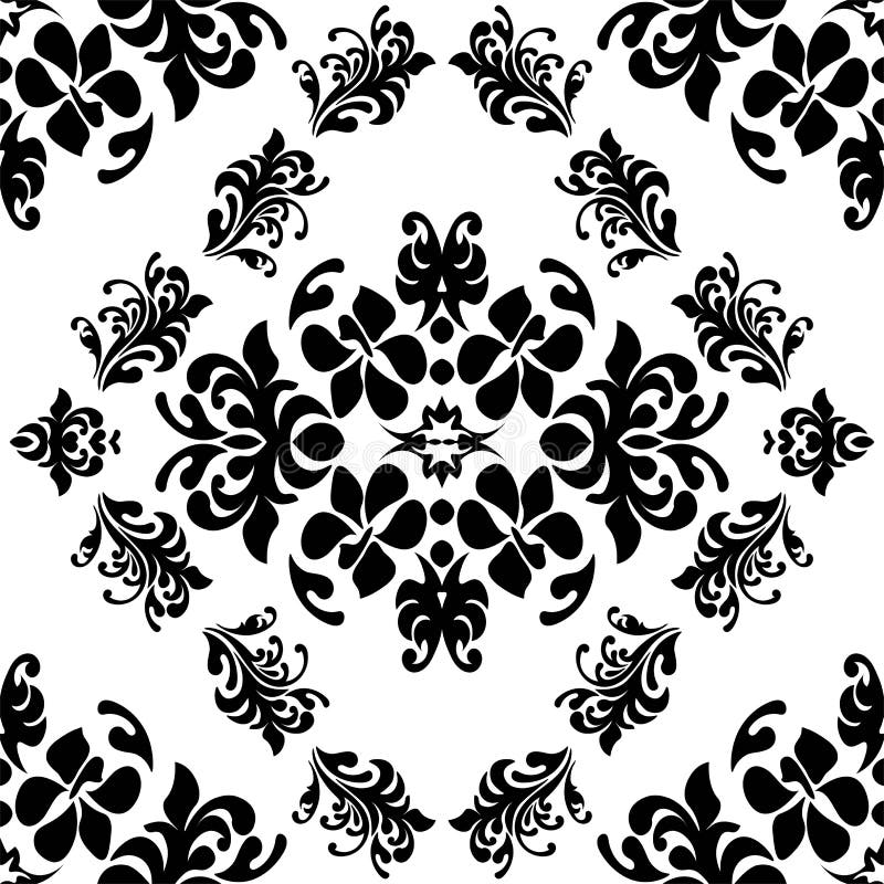 Damask Seamless Floral Background Pattern. Vector Illustration Stock ...