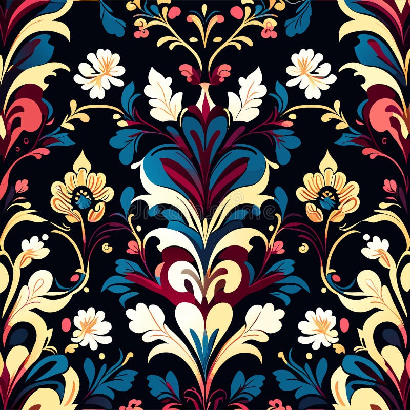 Damask Seamless Floral Pattern. Royal Wallpaper Stock Vector ...