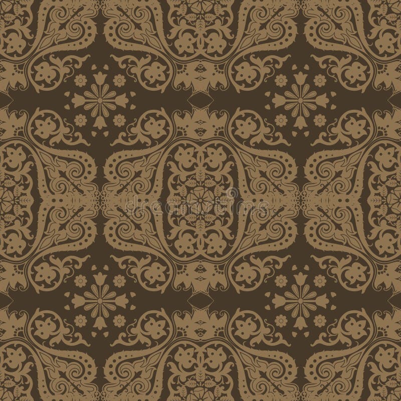 Damask Seamless Floral Pattern Stock Illustration - Illustration of ...