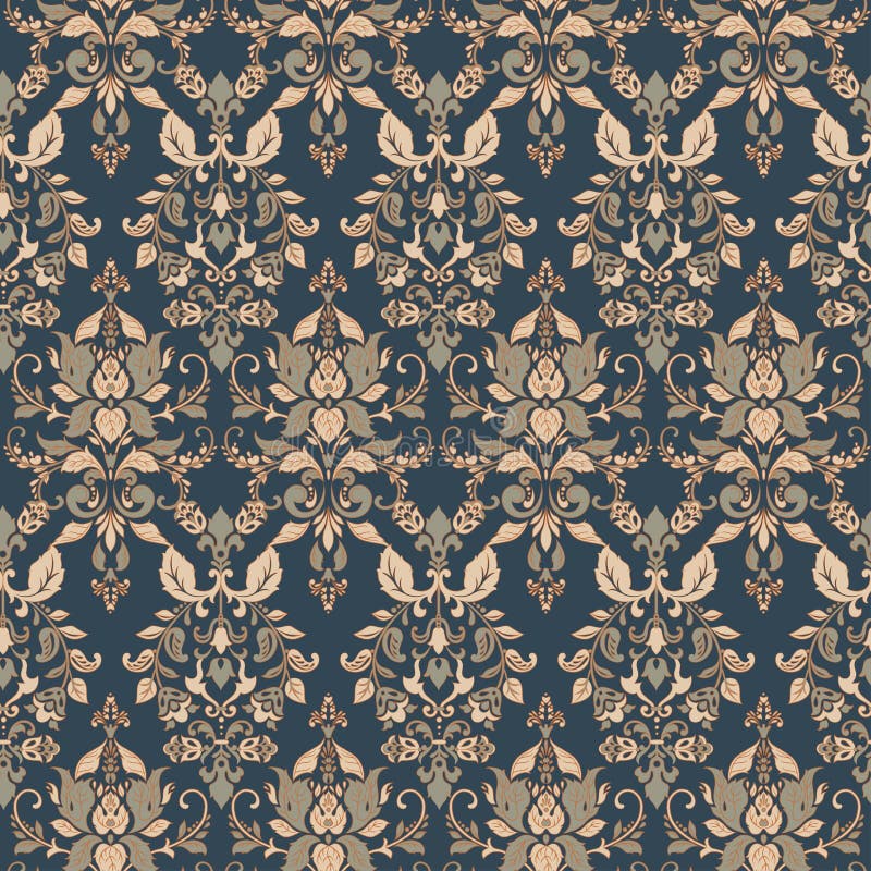 Damask Seamless Floral Pattern. Seamless Vector Wallpapers. Stock ...