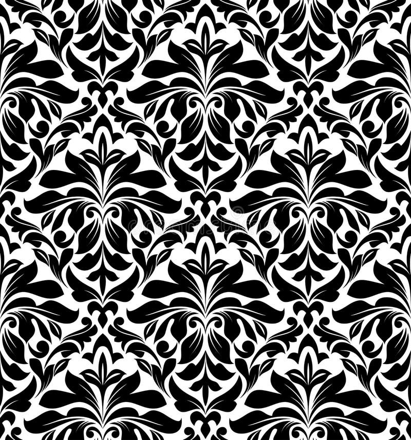 Seamless Gothic Damask Wallpaper Stock Vector - Illustration of ...