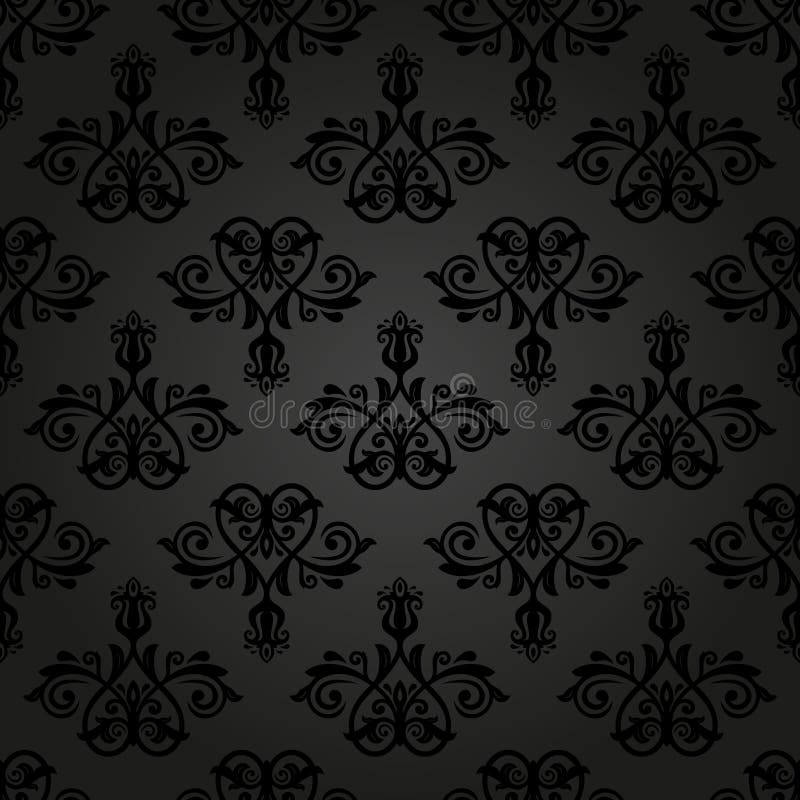 Black Seamless Wallpaper Pattern Stock Vector - Illustration of ...