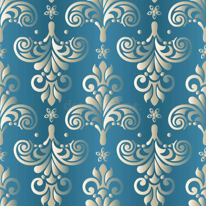 Baroque Seamless Pattern. Damask Wallpaper. Vector Illustration Stock ...