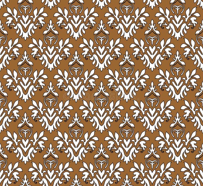 Damask Seamless Outline Pattern Stock Vector - Illustration of backdrop ...