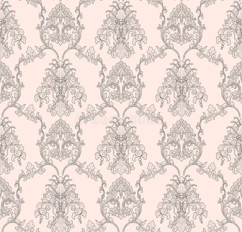 Damask Seamless Pattern Element. Vector Floral Damask Ornament Vintage ...