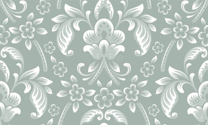 Damask Seamless Pattern Element. Vector Floral Damask Ornament Vintage ...