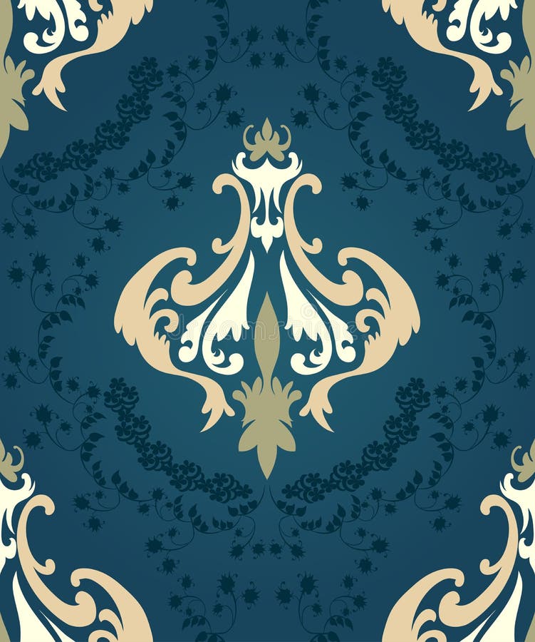 Damask seamless pattern stock vector. Illustration of fabric - 71491799