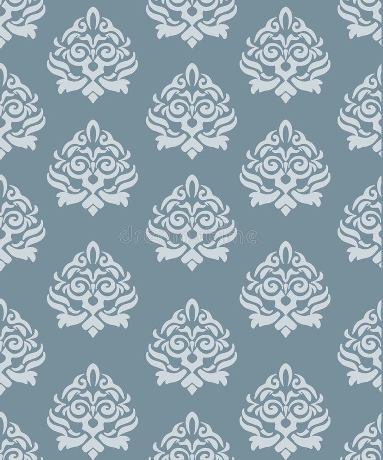 Damask Seamless Pattern, Gray Color, Elegant for Textile, Fabric ...