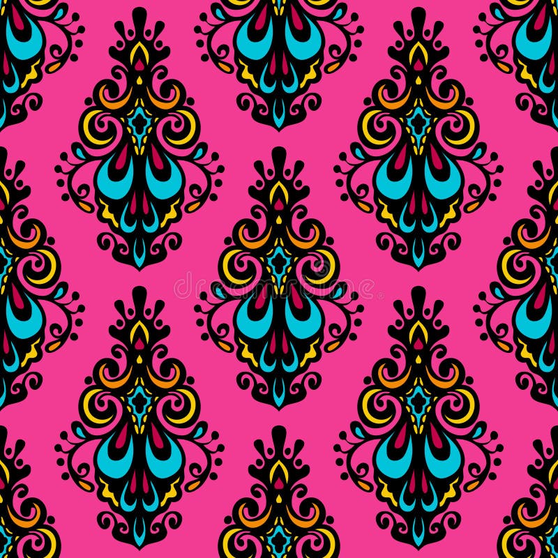 Damask Seamless Vector Pattern Stock Vector - Illustration of decor ...