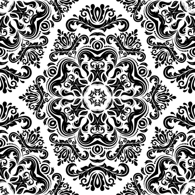 Damask Seamless Pattern. Abstract Background Stock Vector - Illustration of pattern, arabic ...