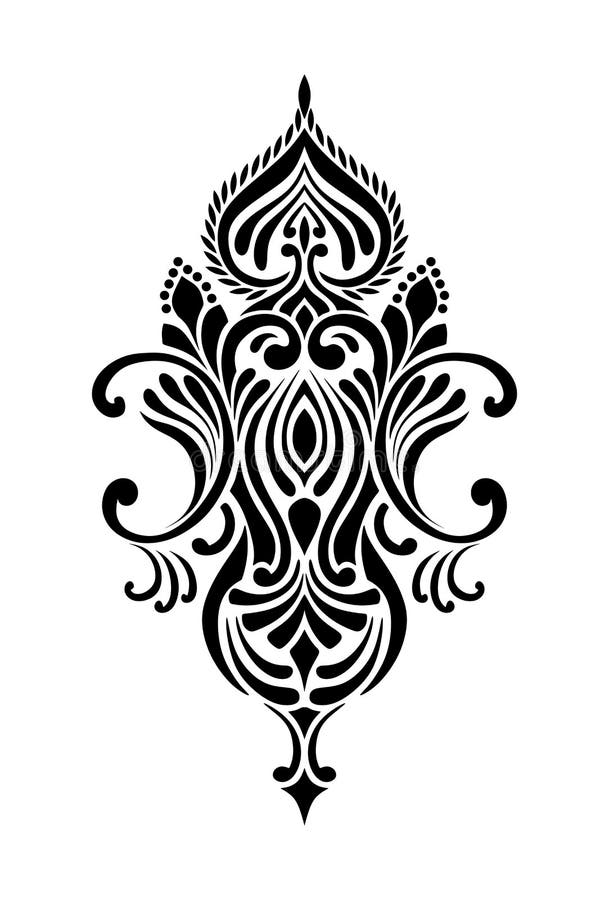 Damask Stencil Large Vector in White Background Stock Vector ...