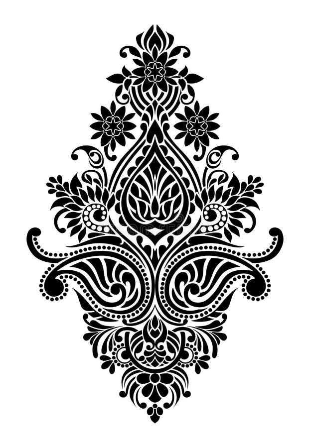 Damask Stencil Large Vector in White Background Stock Vector ...