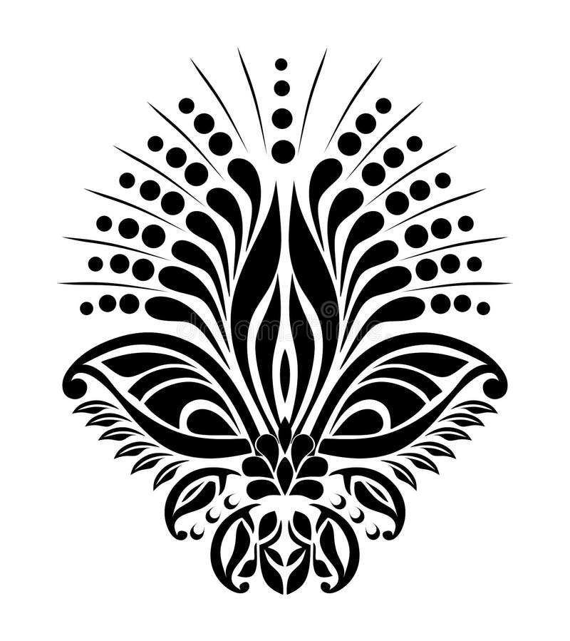 Damask Stencil Large Vector in White Background Stock Vector ...